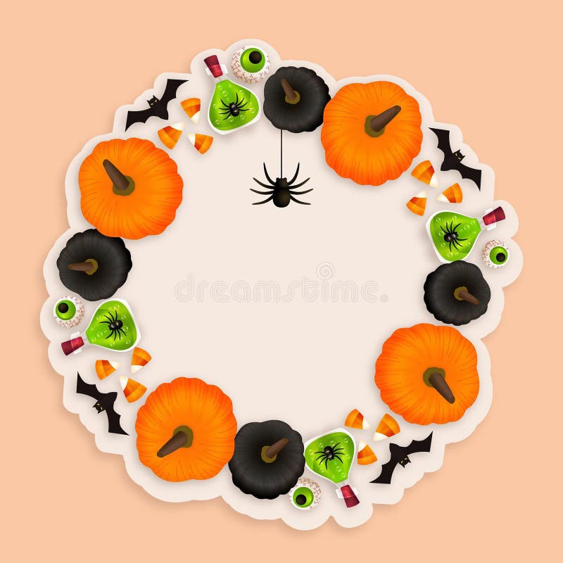 Realistic Halloween Frame Vector Illustration Stock Vector ...