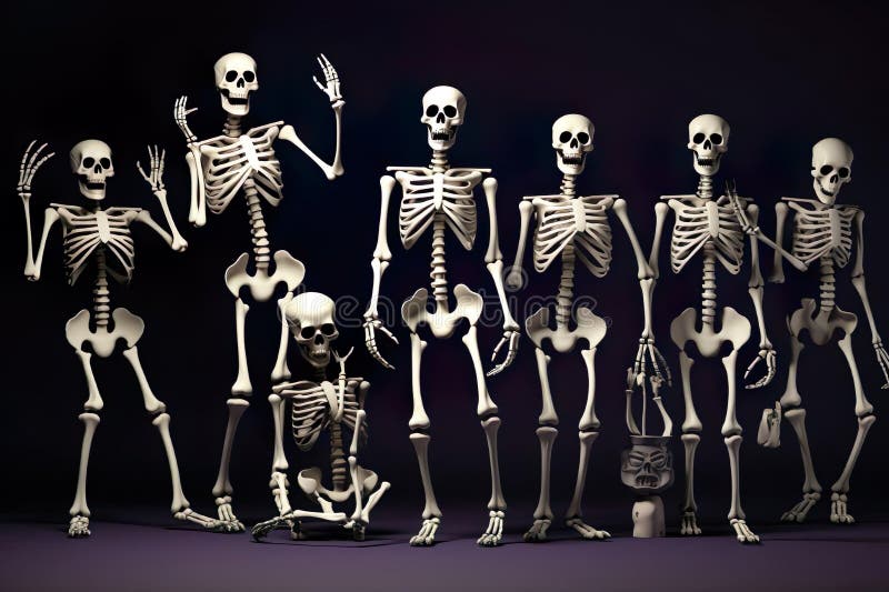 Realistic Halloween Skeletons Collection Ai Generated Stock ...
