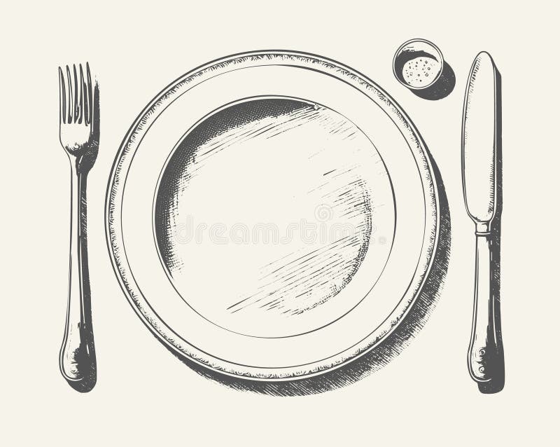 Empty Plate Sketch Stock Illustrations 887 Empty Plate Sketch Stock Illustrations Vectors