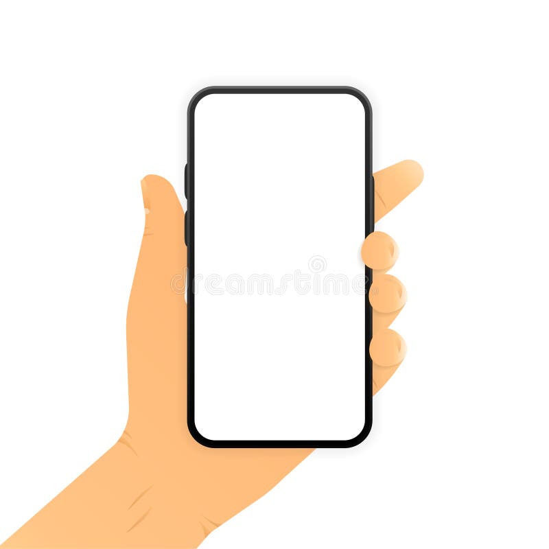 Realistic Hand Holding Phone Concept. Vector Illustration. Stock Vector ...