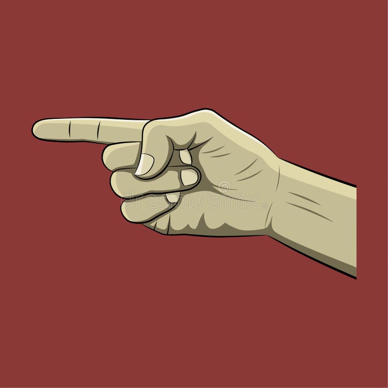Realistic Hand with Pointing Finger Stock Vector - Illustration of ...