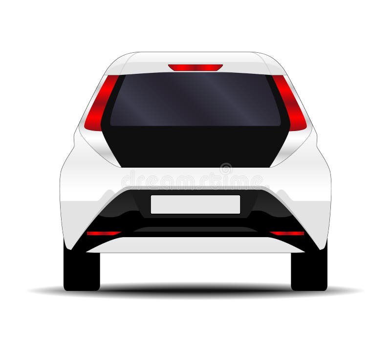 Hatchback Red Car Back View Stock Illustration - Illustration of back ...