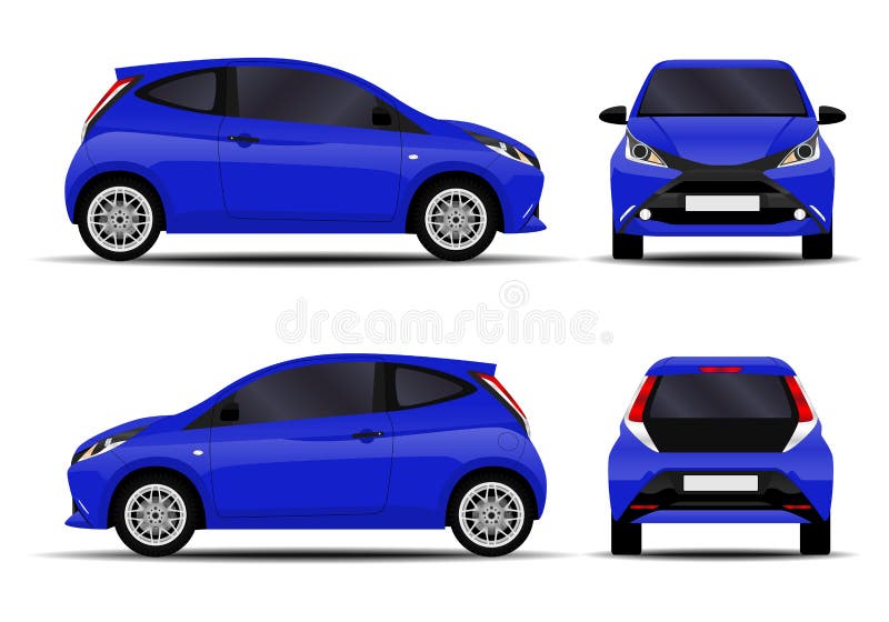 Realistic hatchback car. stock illustration. Illustration of motor ...