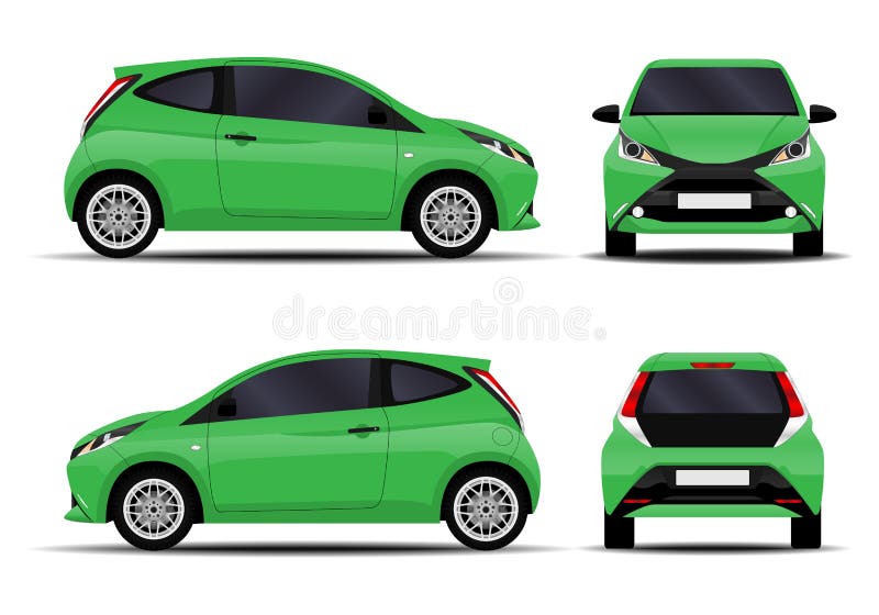 Realistic hatchback car. stock illustration. Illustration of motor ...