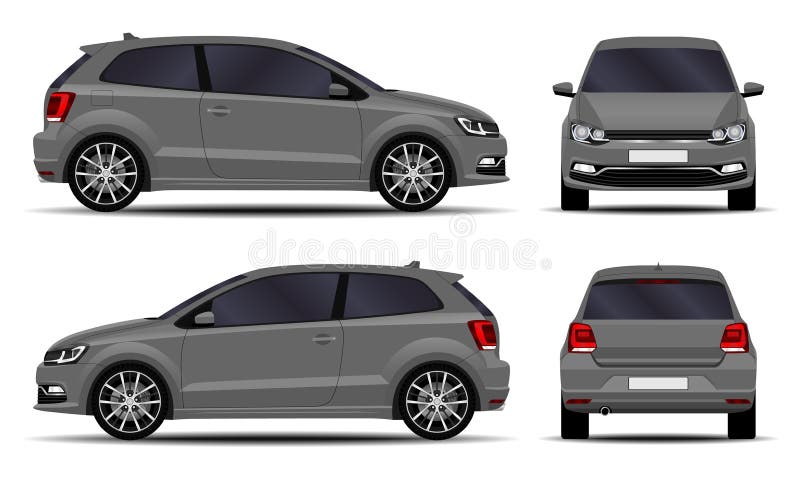Realistic hatchback car. stock illustration. Illustration of chassis ...