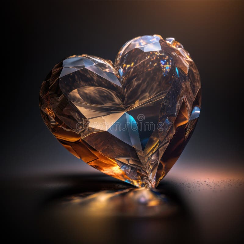 Realistic Heart Shaped Zircon, Natural Gemstone Generative AI ...