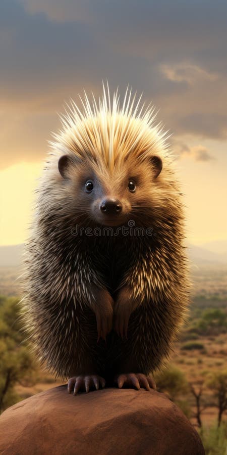 Realistic Hedgehog Image for Mobile Phone Lock Screen Background Stock ...