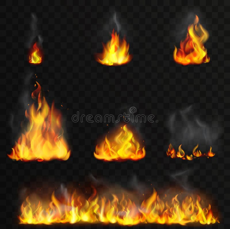 Realistic Fire Flames Sketch