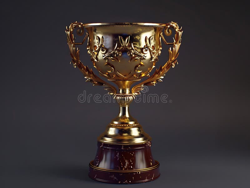 Realistic High Resolution Golden Trophy for Winner Stock Illustration ...