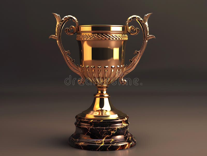 Realistic High Resolution Golden Trophy for Winner Stock Illustration ...