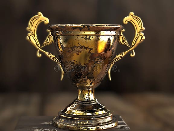 Realistic High Resolution Golden Trophy for Winner Stock Illustration ...