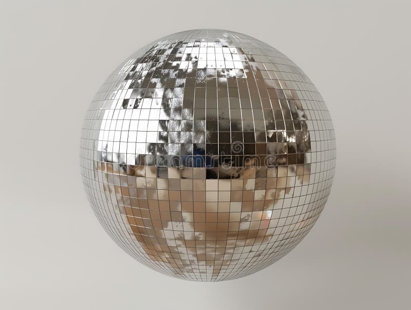 Realistic High Resolution Silver Disco Mirror Ball Stock Illustration ...