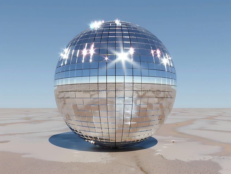 Realistic High Resolution Silver Disco Mirror Ball Stock Illustration ...