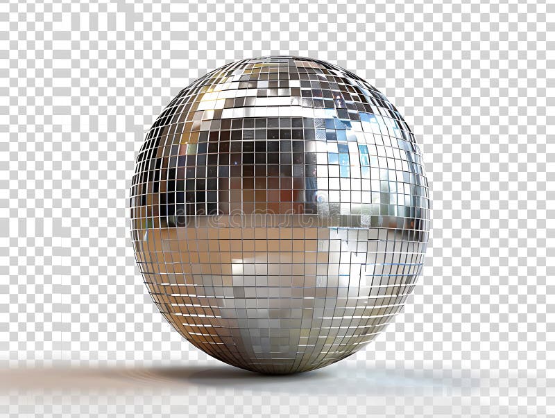 Realistic High Resolution Silver Disco Mirror Ball Stock Illustration ...