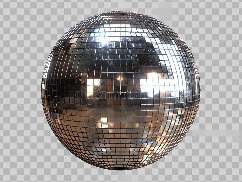 Realistic High Resolution Silver Disco Mirror Ball Stock Illustrations ...