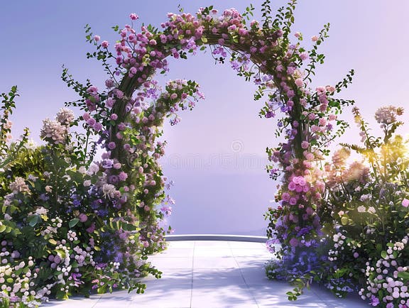 Realistic High Resolution Wedding Flower Arches Stock Illustration ...