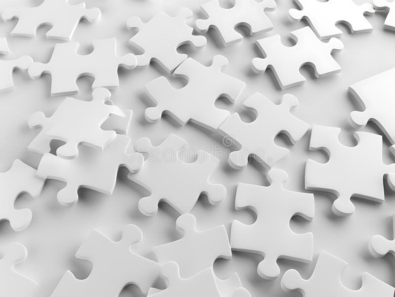 Realistic High Resolution White Puzzle Pieces Stock Illustration ...