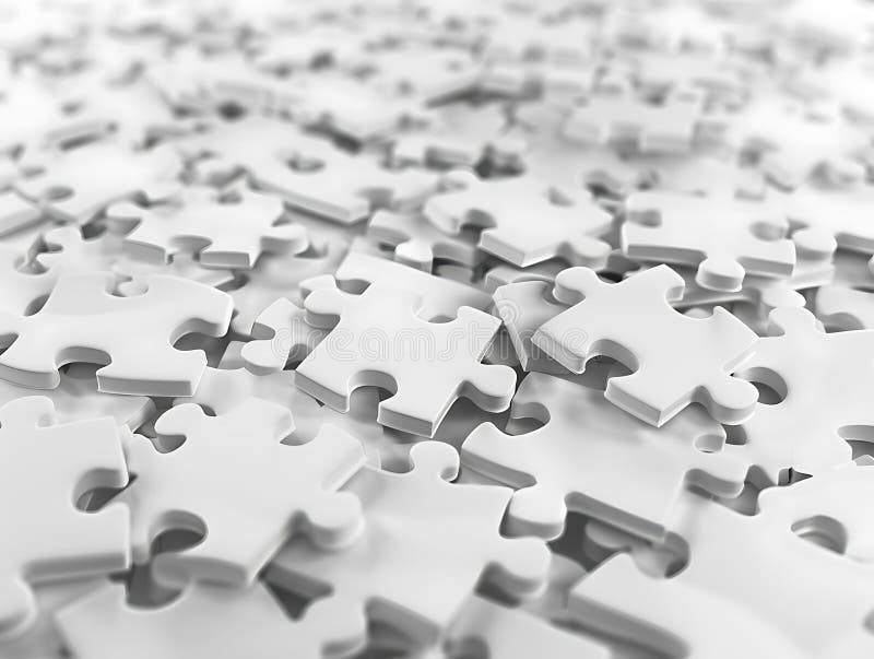 Realistic High Resolution White Puzzle Pieces Stock Illustration ...