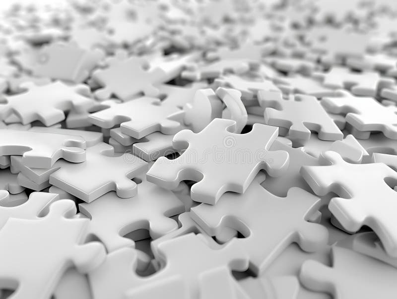 Realistic High Resolution White Puzzle Pieces Stock Illustration ...