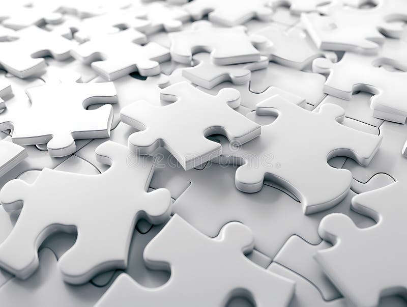 Realistic High Resolution White Puzzle Pieces Stock Illustration ...