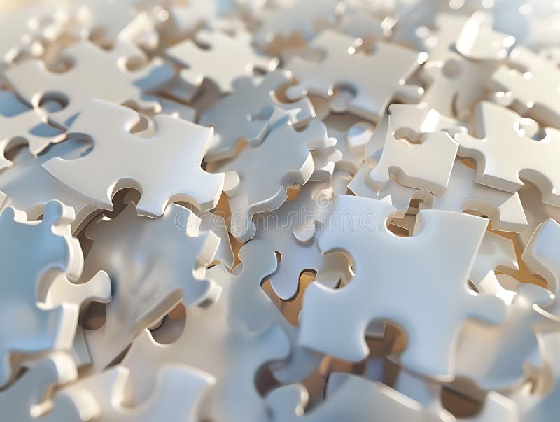 Realistic High Resolution White Puzzle Pieces Stock Illustration ...