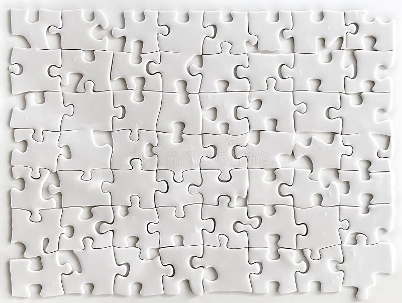 Realistic High Resolution White Puzzle Pieces Stock Illustration ...