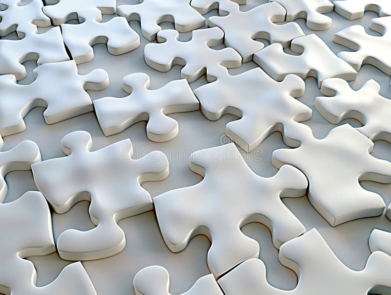 Realistic High Resolution White Puzzle Pieces Stock Illustration ...