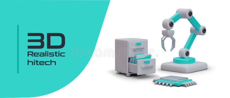 Realistic Hitech. Principle of Automated Production Stock Vector - Illustration of communication ...