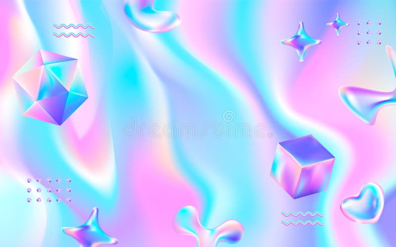 Realistic Holographic Style Background Composition Stock Illustration ...
