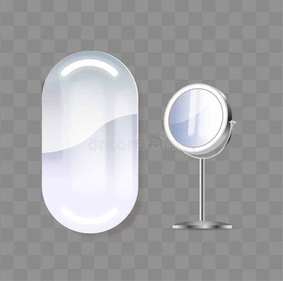 Realistic Home Mirrors, 3d Vector Wall and Table Objects for Reflecting ...