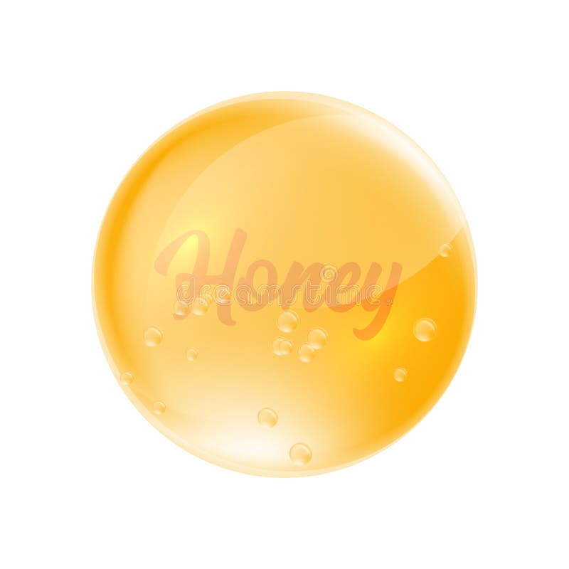 Realistic honey drop stock vector. Illustration of fluid - 202339420