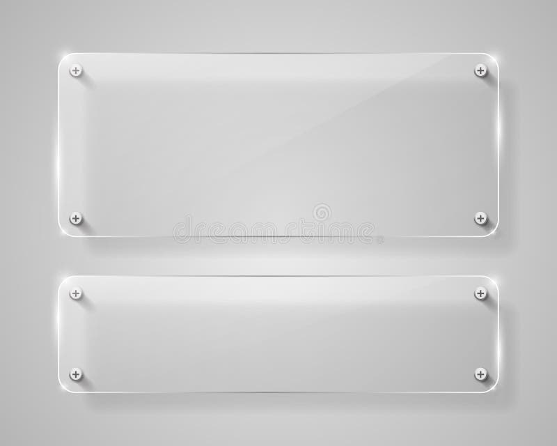 Glass Frame on Wooden Texture Background. Glass Framework Banner Design ...