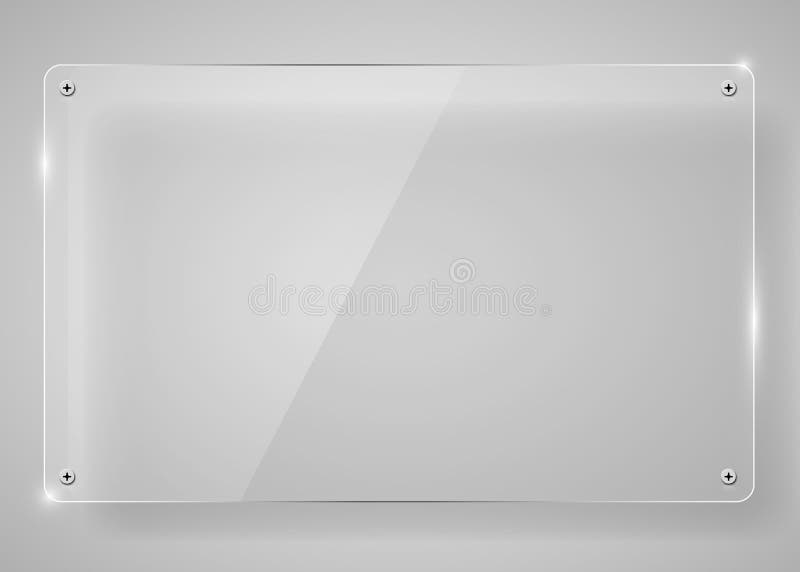 Realistic Horizontal Transparent Glass Frame with Shadow. Modern ...