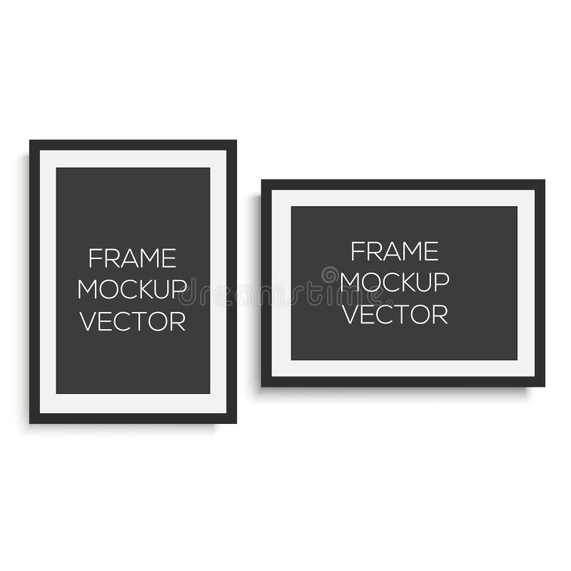 Realistic Horizontal and Vertical Black Photo Frame for Your Design ...