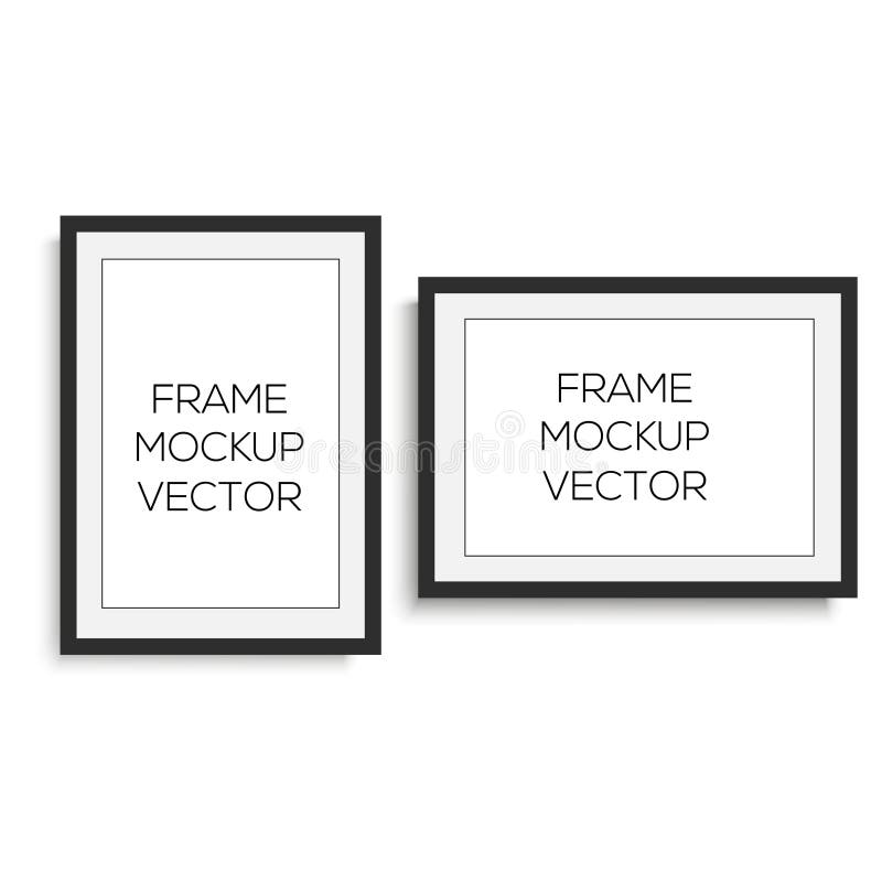 Realistic Horizontal And Vertical Black Photo Frame For Your Design ...
