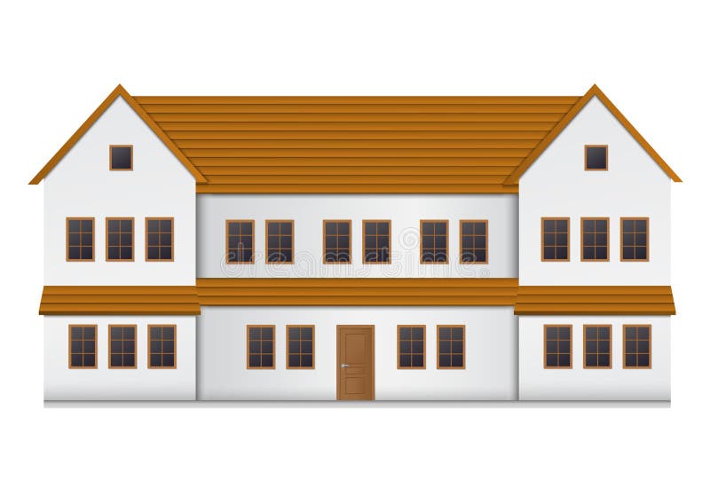 Realistic House front view stock vector. Illustration of decoration ...