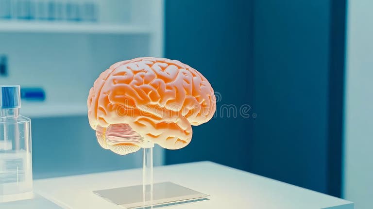Realistic Human Brain Model on a Table in a Dark Laboratory a Detailed ...