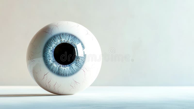 Realistic Human Eyeball Resting on White Surface Stock Illustration ...