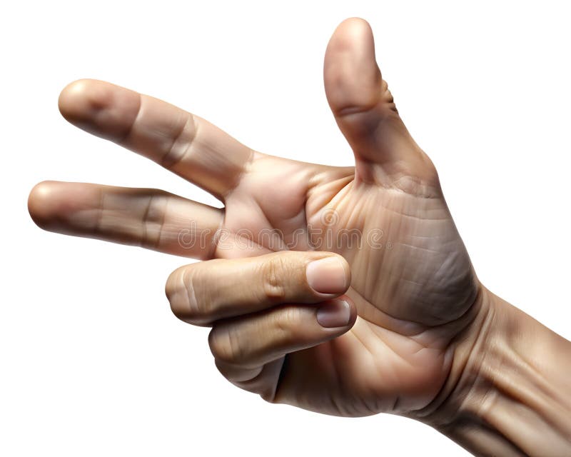 Realistic Human Hand Pointing Gesture on Transparent Background Stock ...