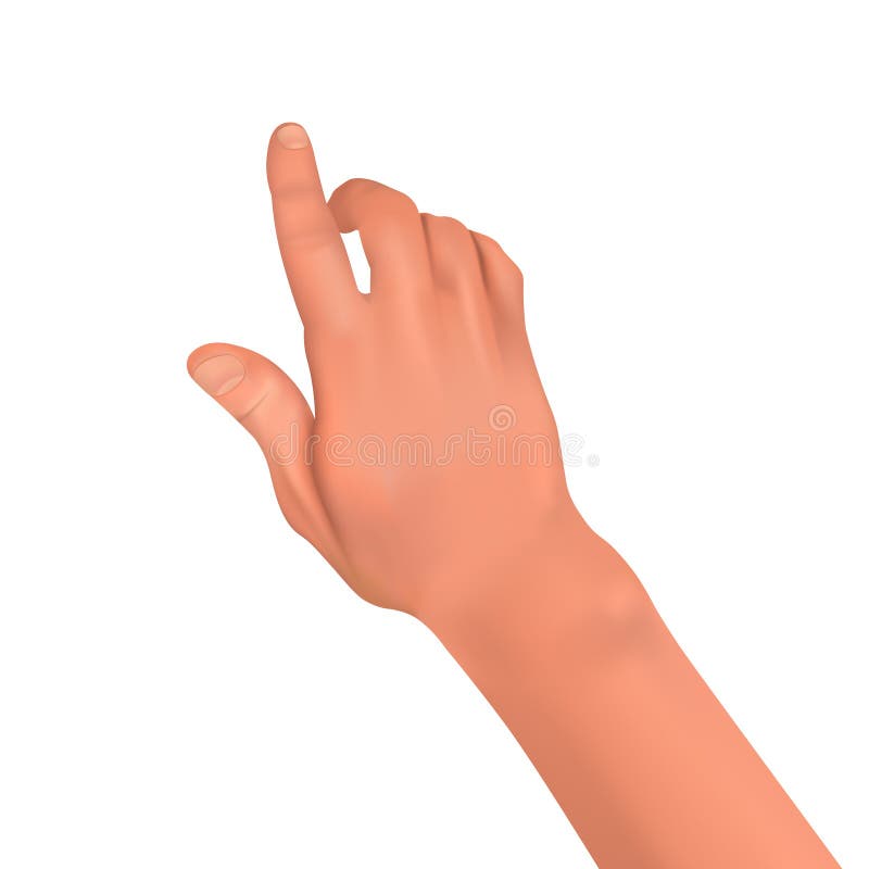 Hands Realistic. Gestures Human Palms and Fingers Pointing Hand People ...