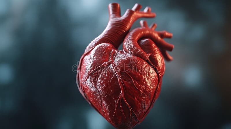 Realistic Human Heart Model with Detailed Anatomy Stock Illustration ...