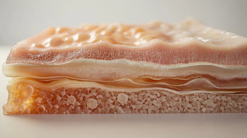 Realistic Human Skin Sample Showcasing Various Textures and Layers ...