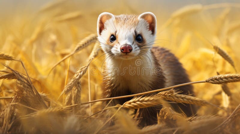 Realistic and Hyper-detailed Ferret Grazing in Field Wallpaper Stock ... Realistic and Hyper-detailed Ferret Grazing in Field Wallpaper Stock ...