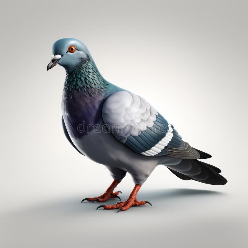 Realistic Hyper-detailed Pigeon Clipart with 3d Rendering Stock ...