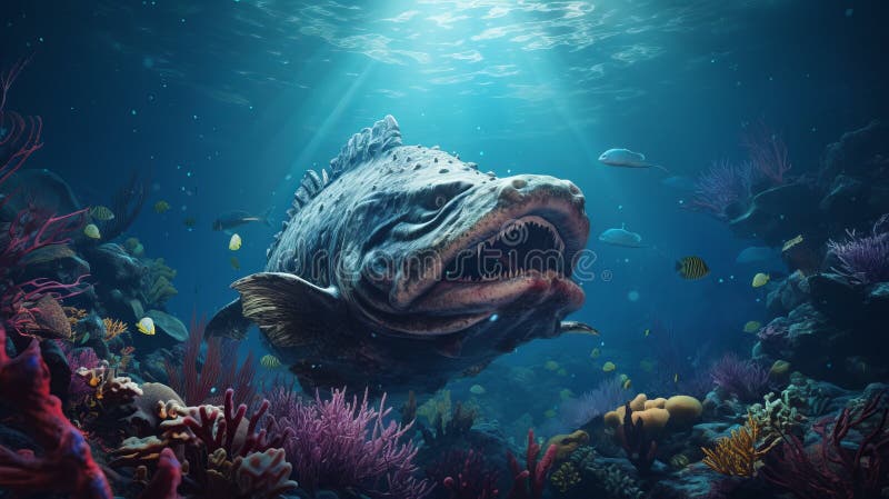 Realistic Hyper-detailed Rendering of a Powerful Fish in Underwater ...