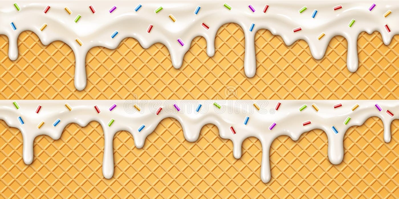 Ice Cream Dripping Wafer Background Stock Illustrations 185 Ice Cream