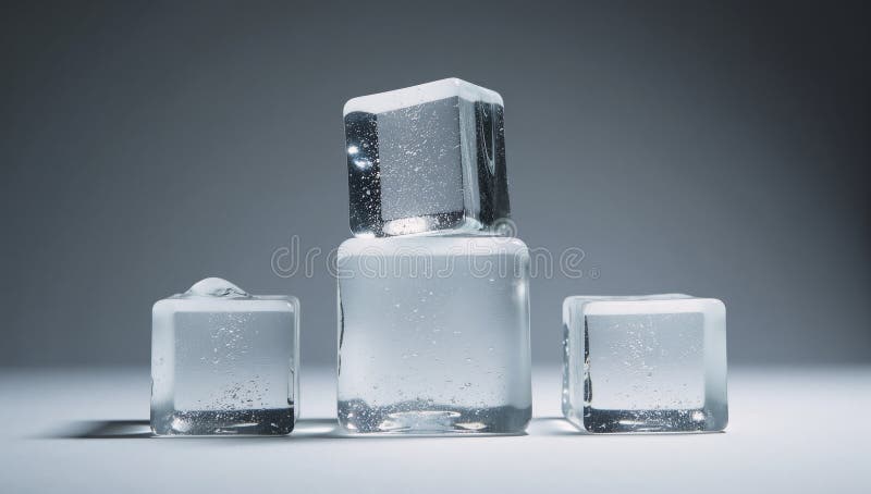 Realistic Ice Cube Set with Detailed Backdrop for Still Life ...