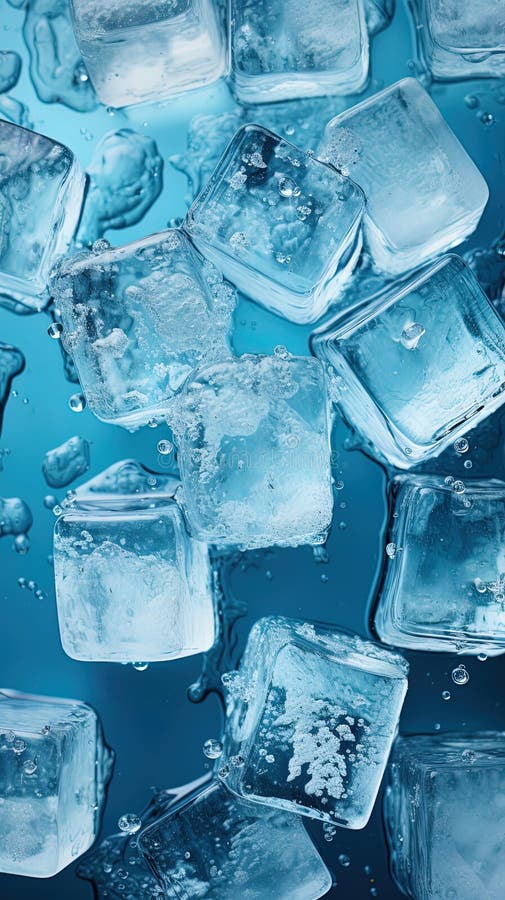 Realistic Ice Cubes and Water Drops. Stock Illustration - Illustration ...
