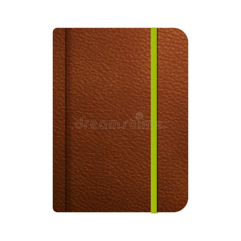 Realistic Icons of Leather Notepad. Stylish Leather Notebook with ...