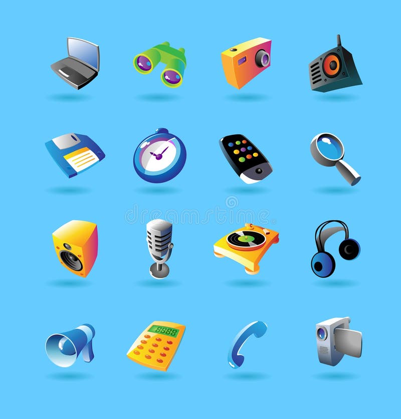 Colorful Entertainment and Music Icons in Circle Stock Vector ...